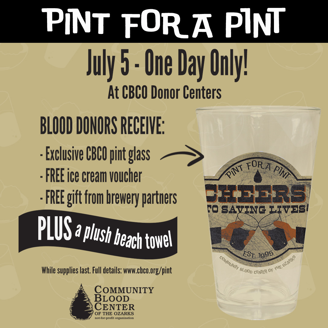 Cheers to Saving Lives at Community Blood Center of the Ozarks Pint-for ...