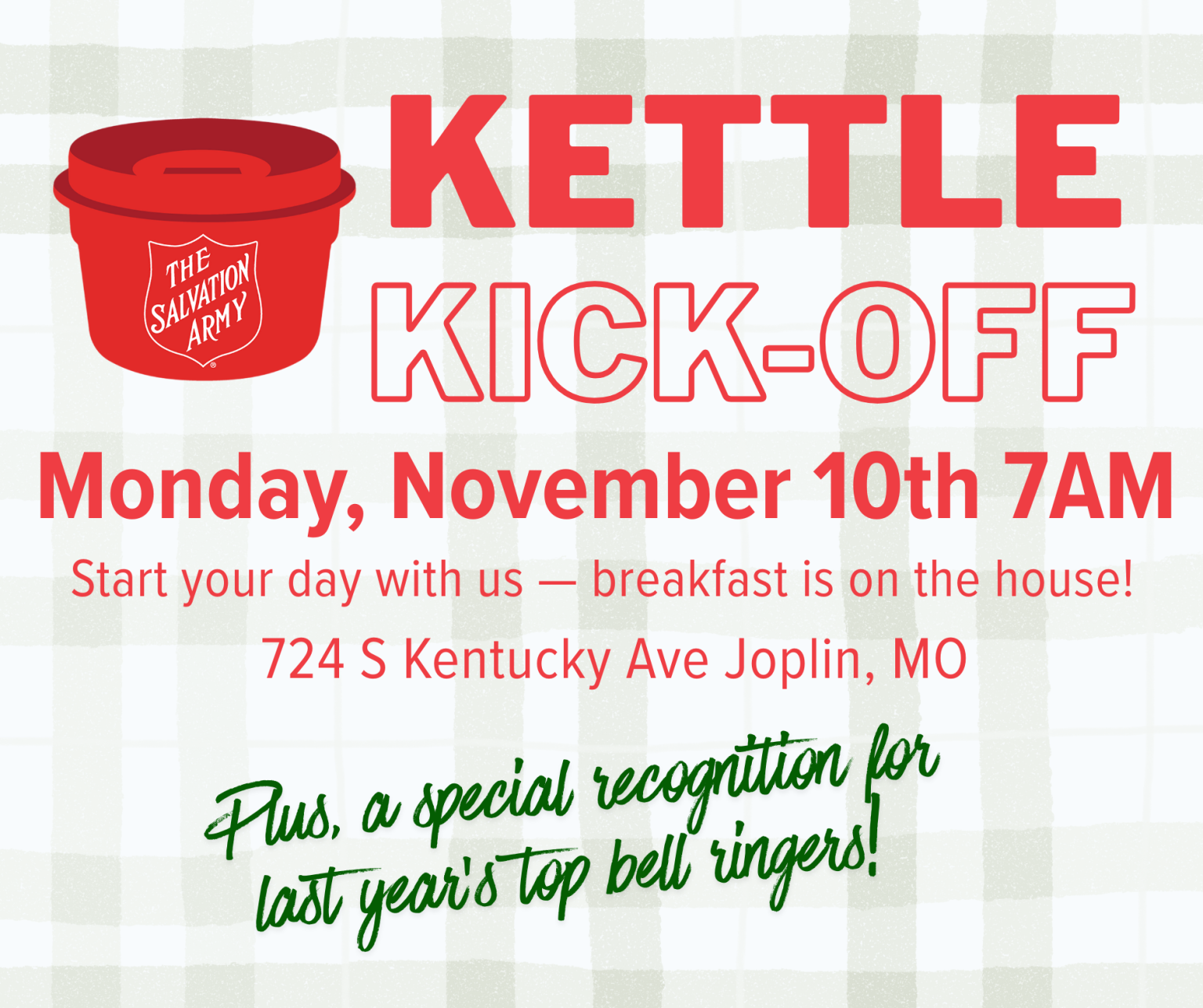 The Salvation Army of Jasper and Newton Counties to Host Annual Red Kettle Kick-Off on November ...
